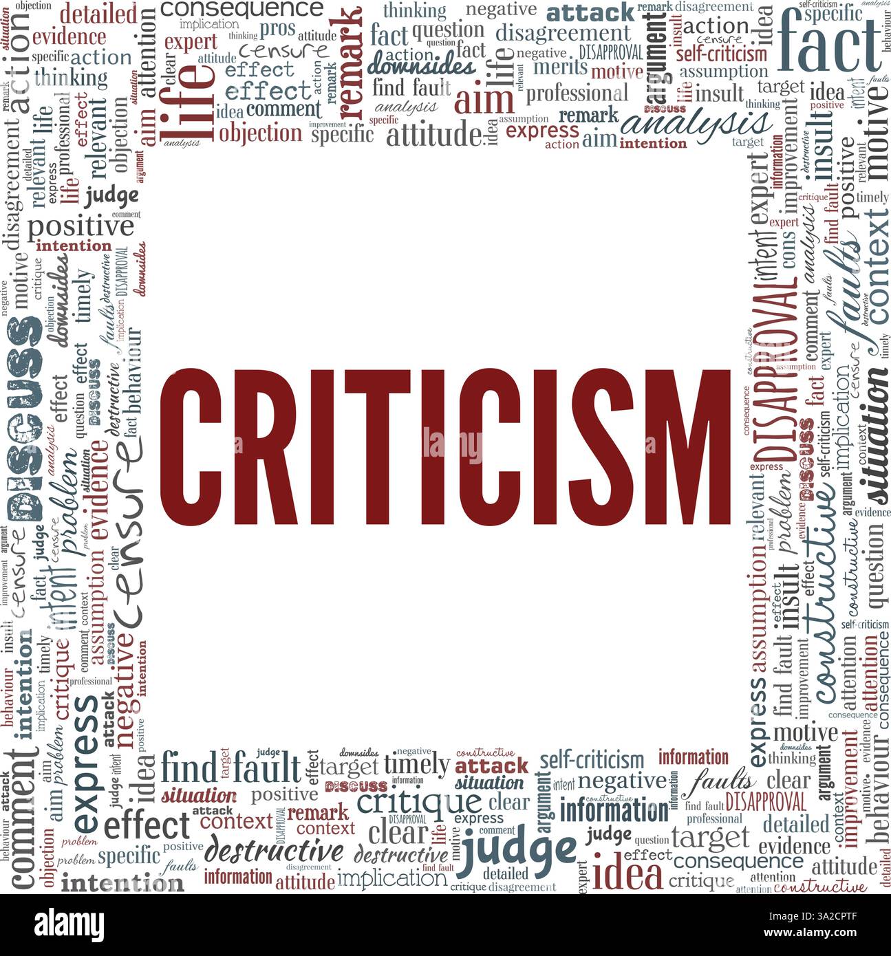 Criticism vector illustration word cloud isolated on a white background ...