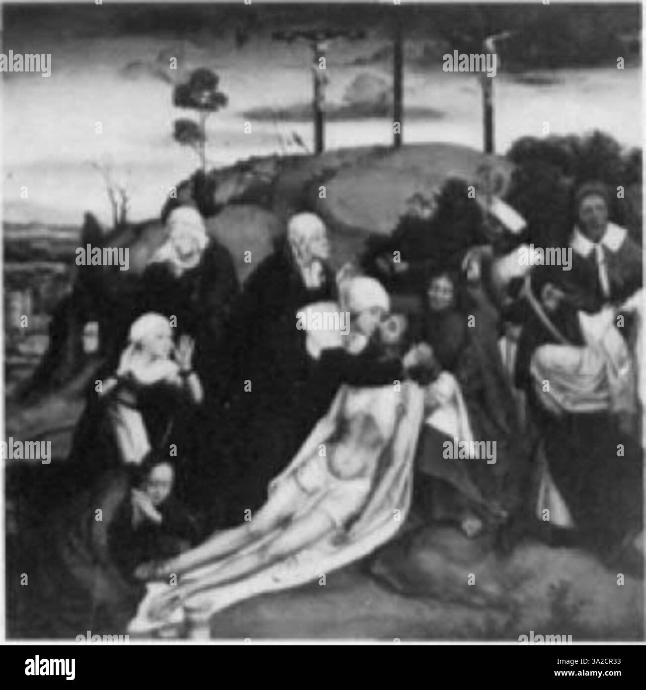 This Lamentation of Christ painting by Massys depicts the sorrowful scene with great detail. The ...