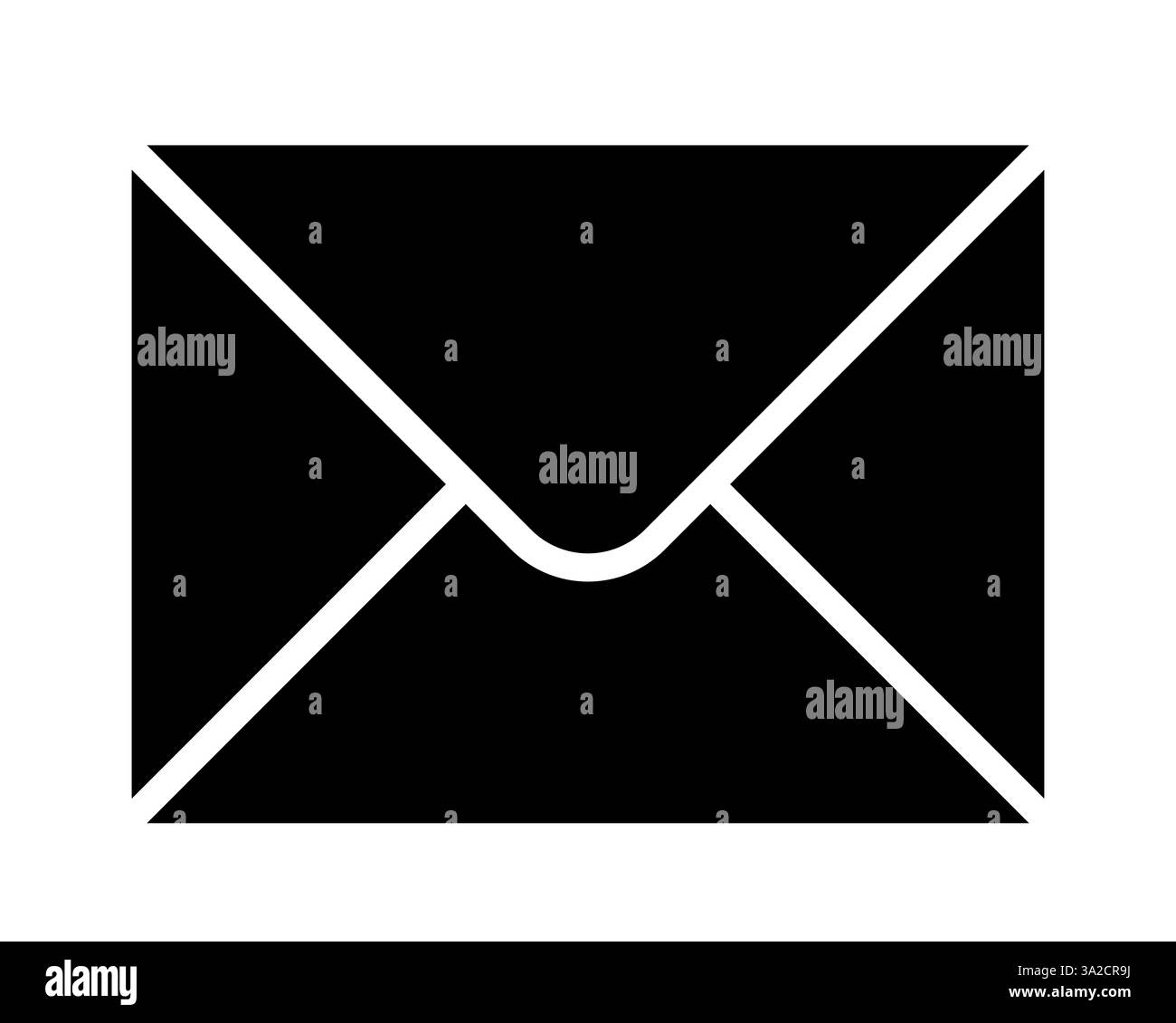 envelope, black and white vector illustration of letter and e-mail icon ...