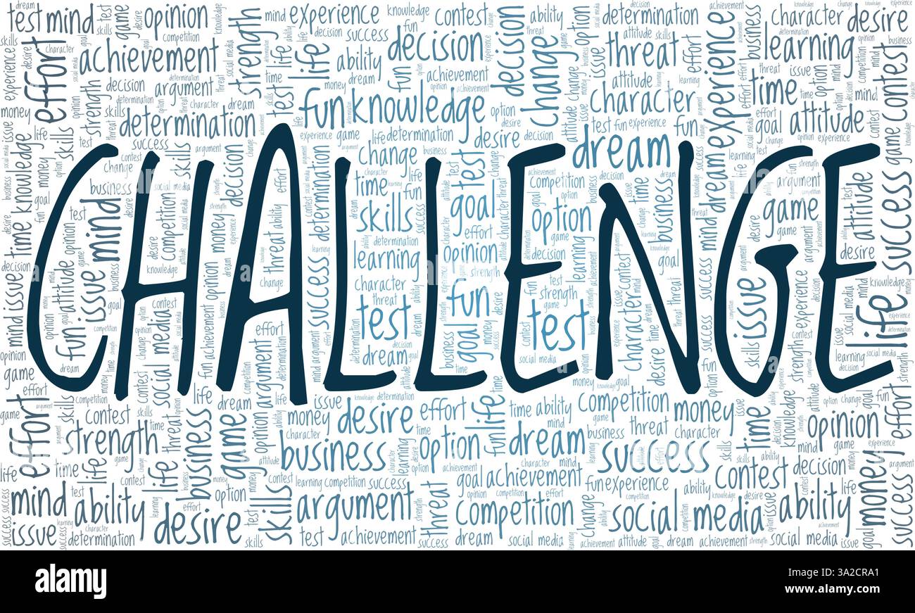 Challenge vector illustration word cloud isolated on a white background ...
