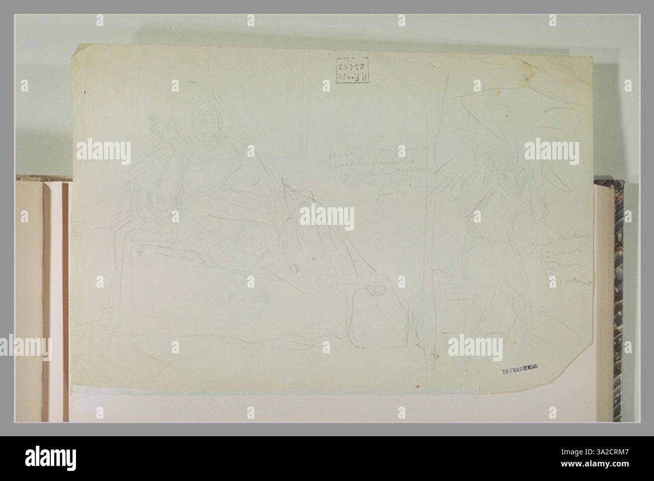 This artwork depicts an Eastern man seated while carrying a heavy load ...