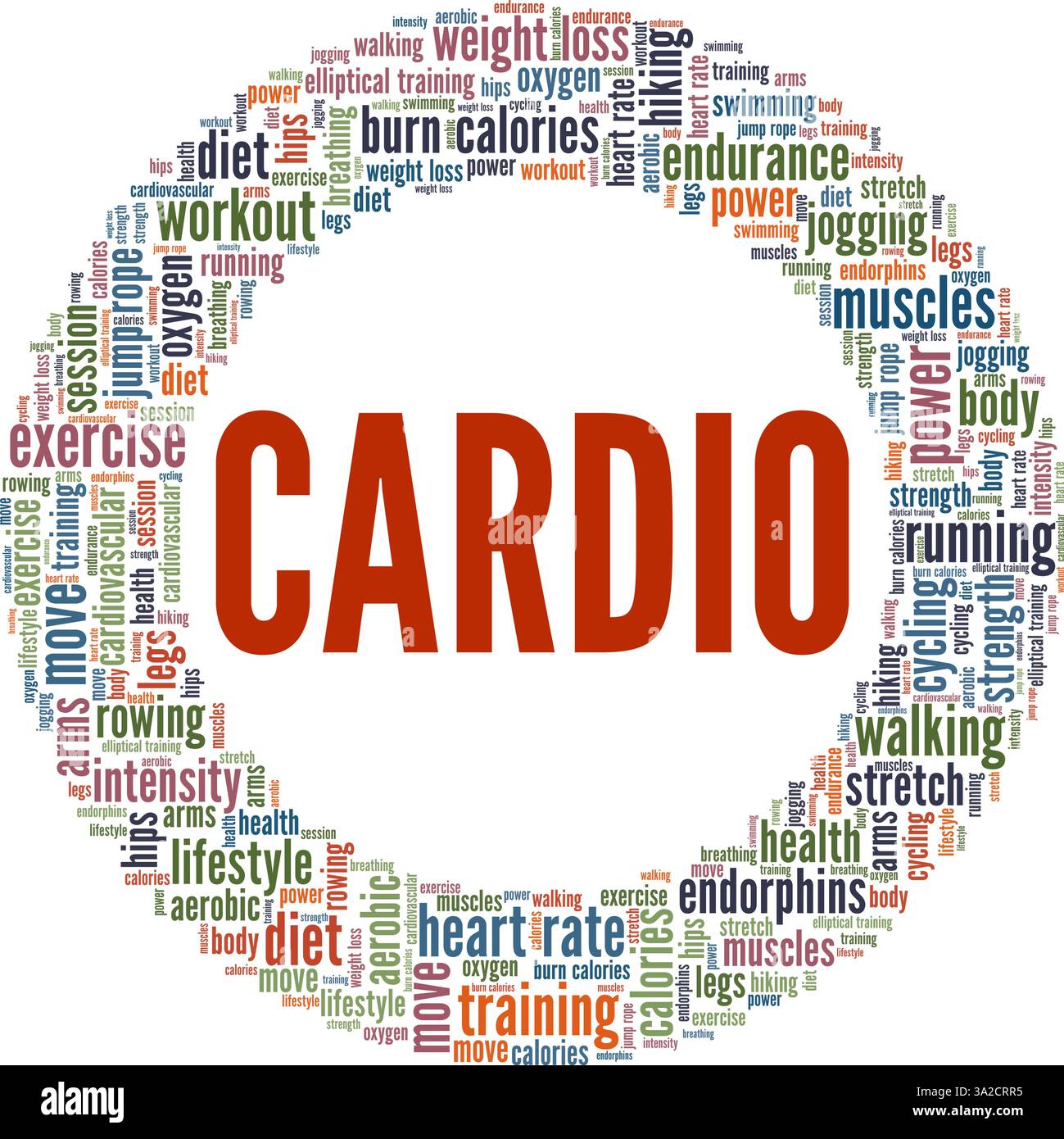 Cardio workout vector illustration word cloud isolated on a white ...