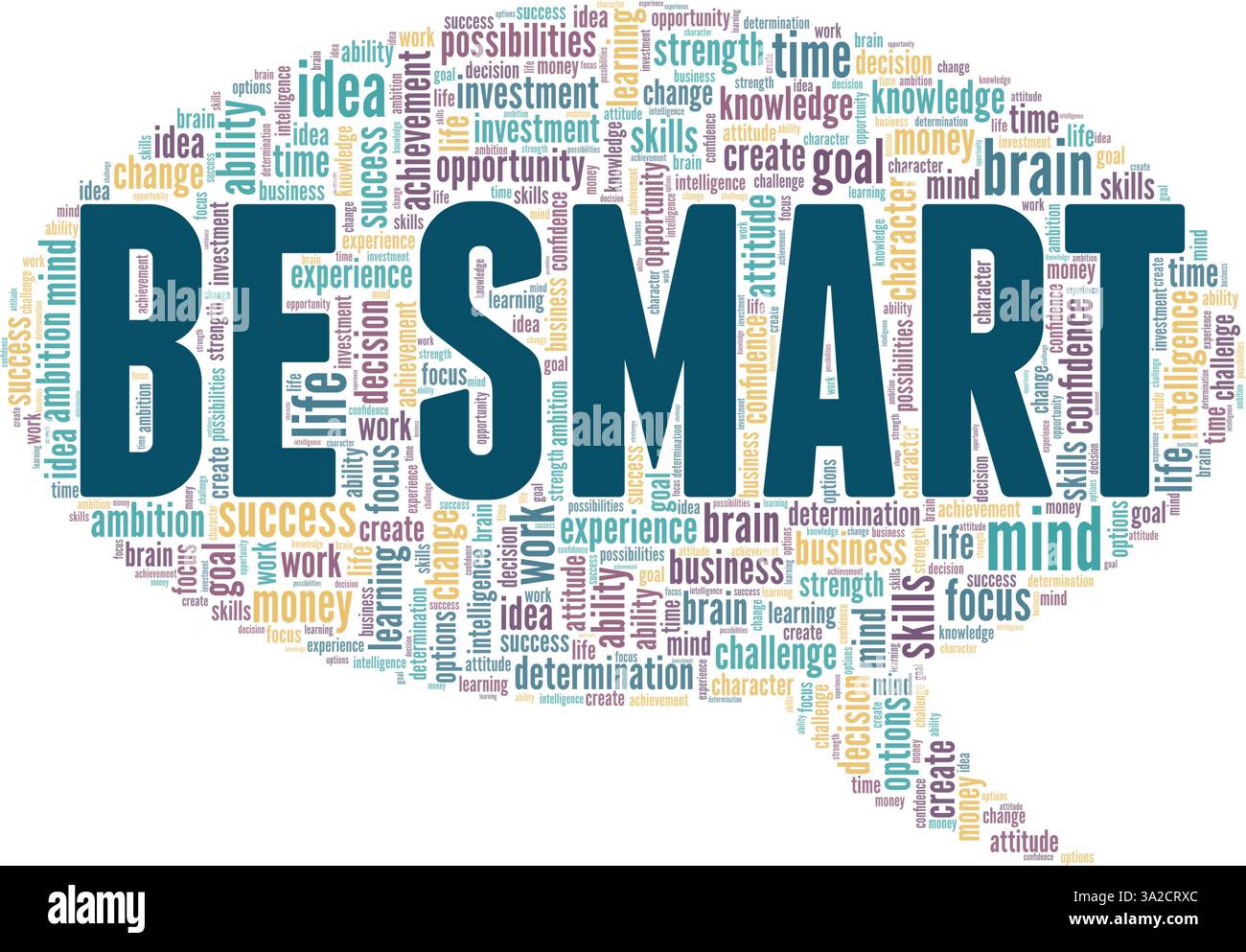 Be Smart vector illustration word cloud isolated on a white background ...