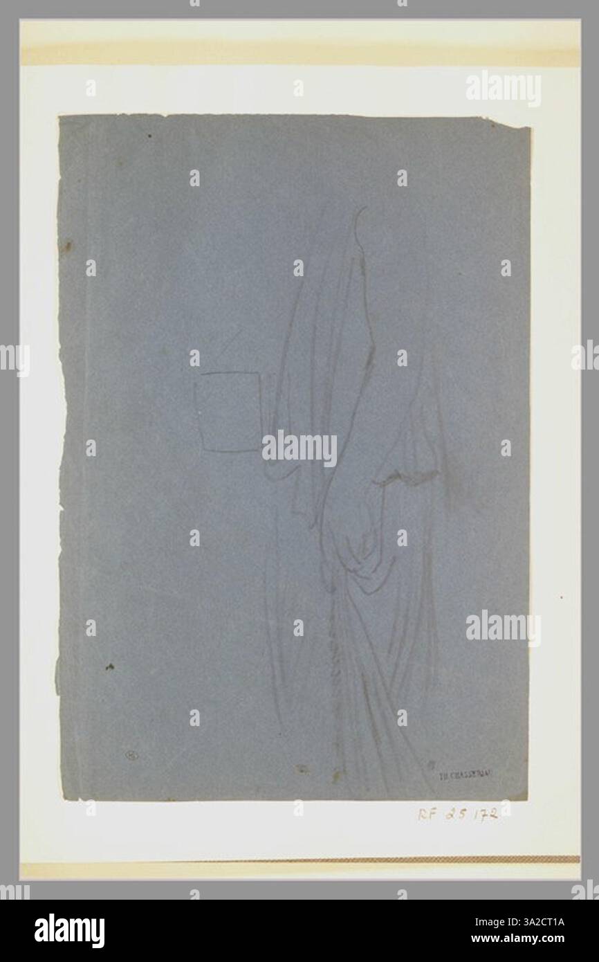 Chassériau’s recto sketch shows a draped figure turned to the left. The ...