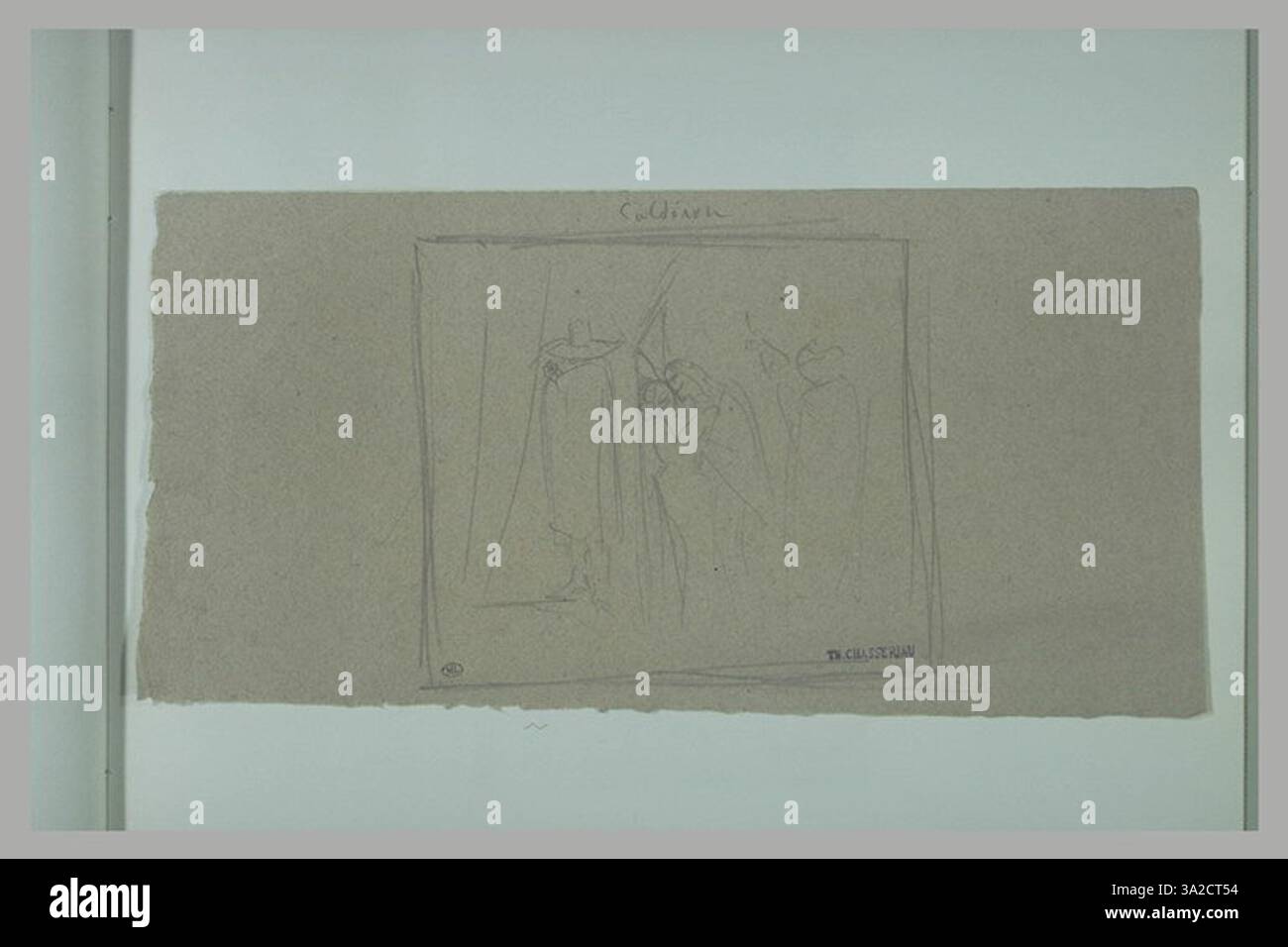 This sketch illustrates a Spanish comedy scene, focusing on the figures ...