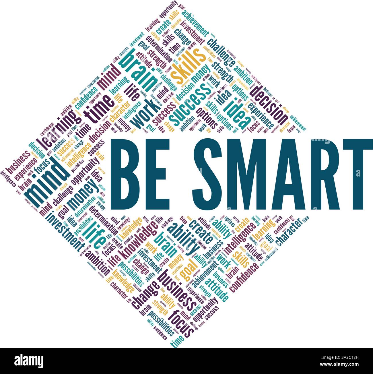 Be Smart vector illustration word cloud isolated on a white background ...