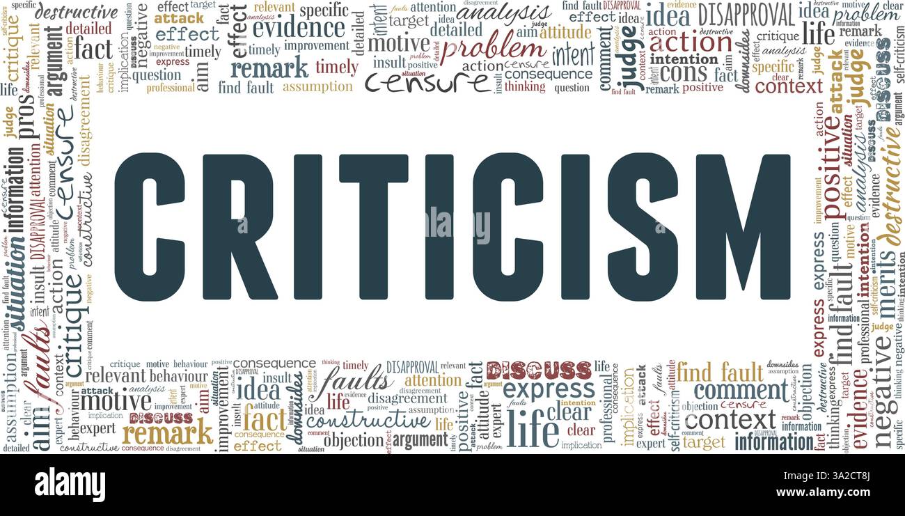 Criticism vector illustration word cloud isolated on a white background ...