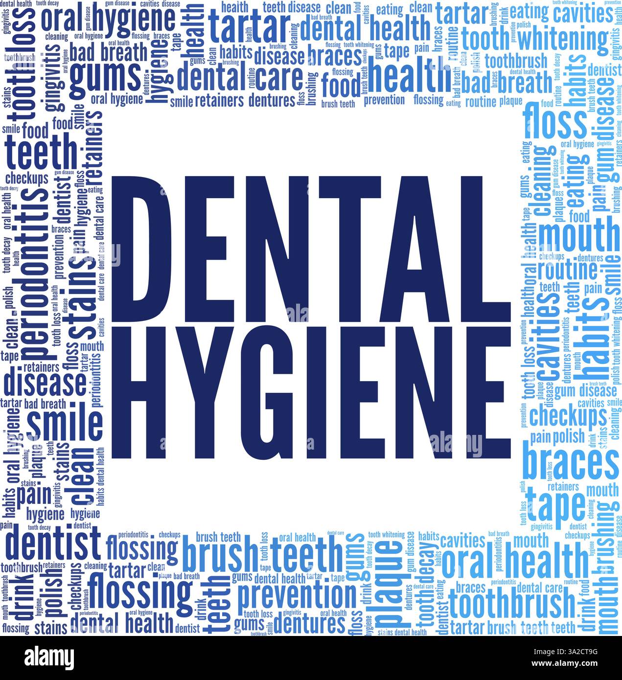 Dental Hygiene vector illustration word cloud isolated on a white ...