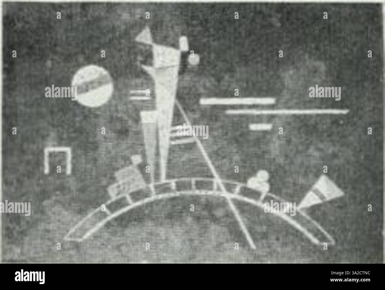 This abstract painting by Wassily Kandinsky features strong geometric ...
