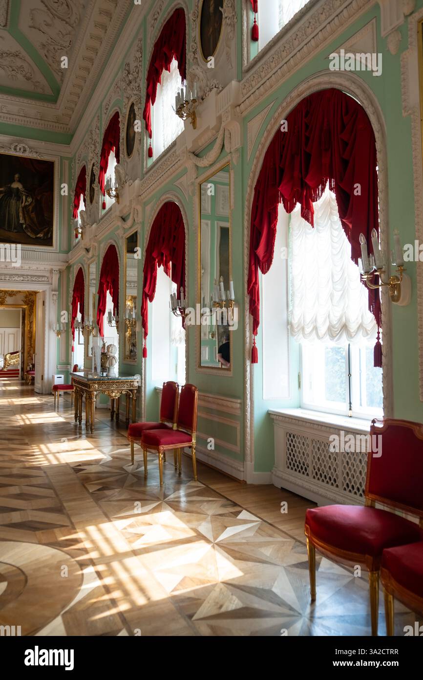 March 11, 2025, St. Petersburg, Russia. Sunlight streams through tall ...