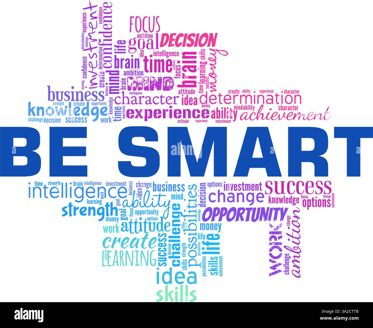 Be Smart vector illustration word cloud isolated on a white background ...