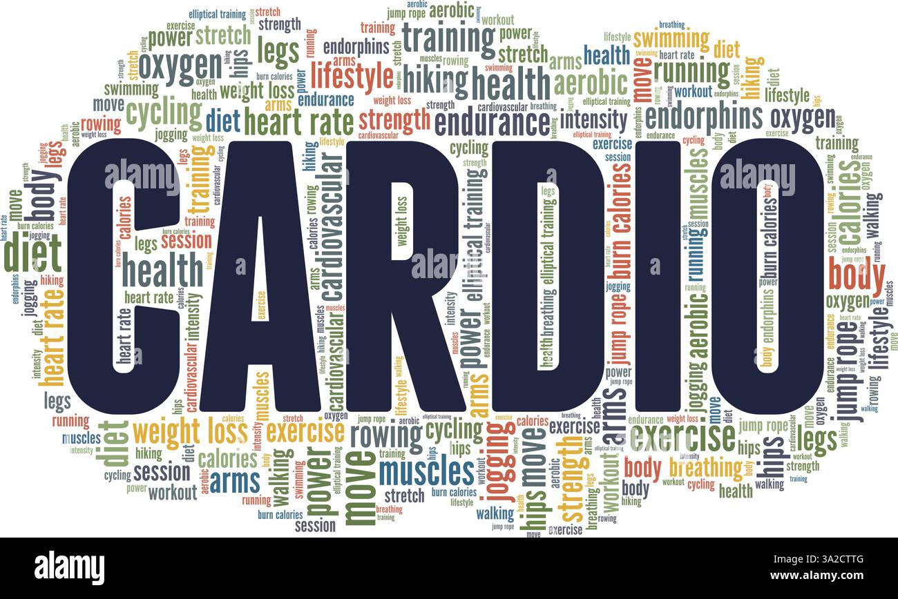 Cardio workout vector illustration word cloud isolated on a white ...