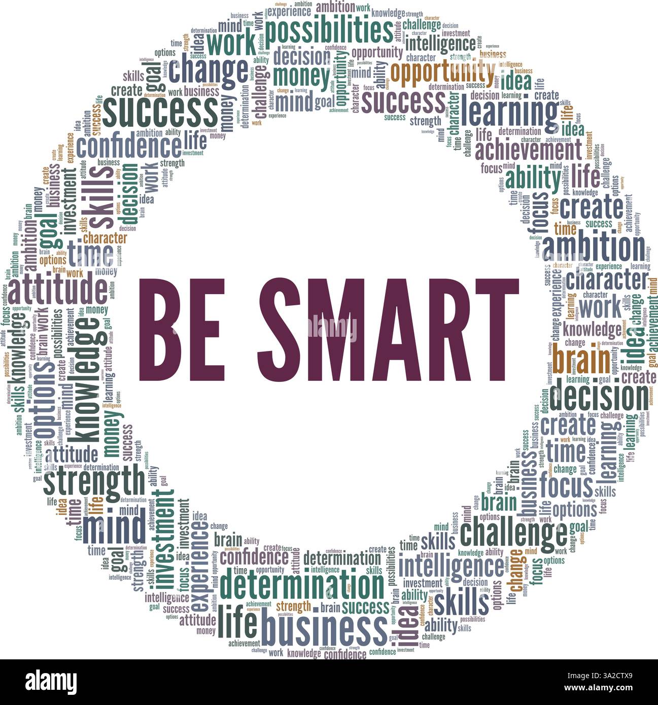 Be Smart vector illustration word cloud isolated on a white background ...