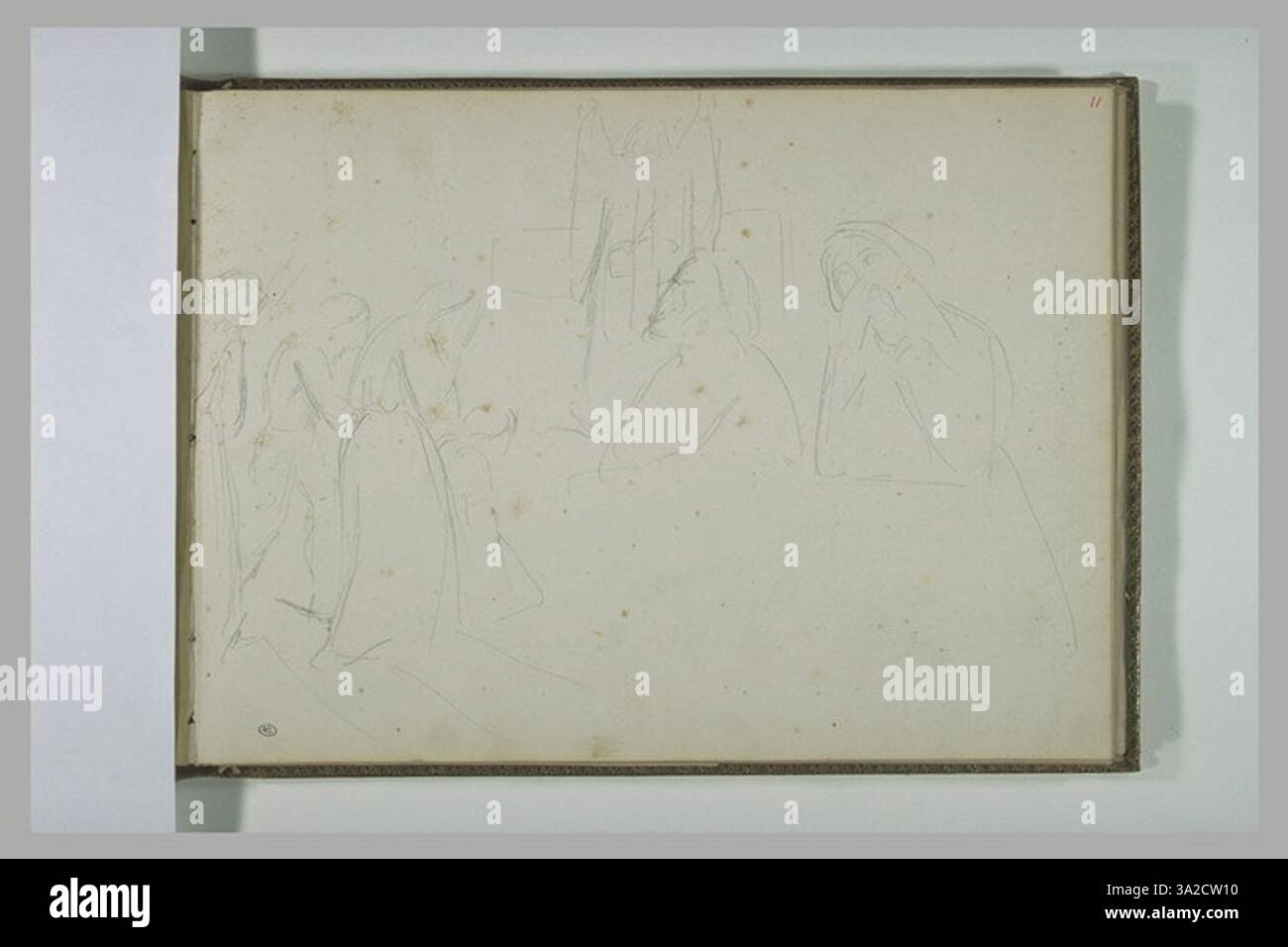 Chassériau’s drawing shows a figure in a poised position, emphasizing ...