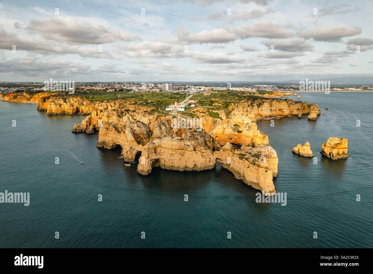Aerial View of the Algarve Coast around Ponta da Piedade in Lagos ...