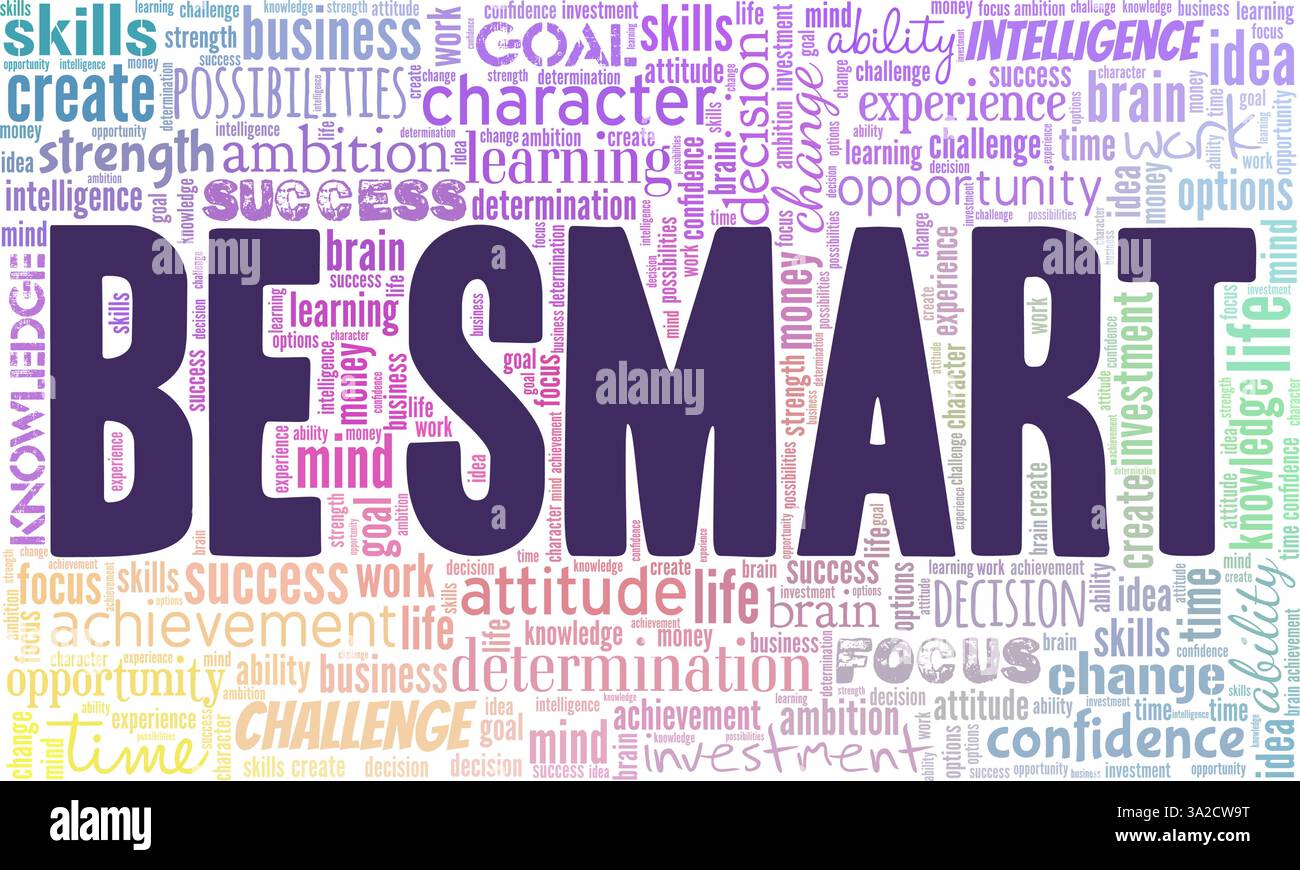 Be Smart vector illustration word cloud isolated on a white background ...