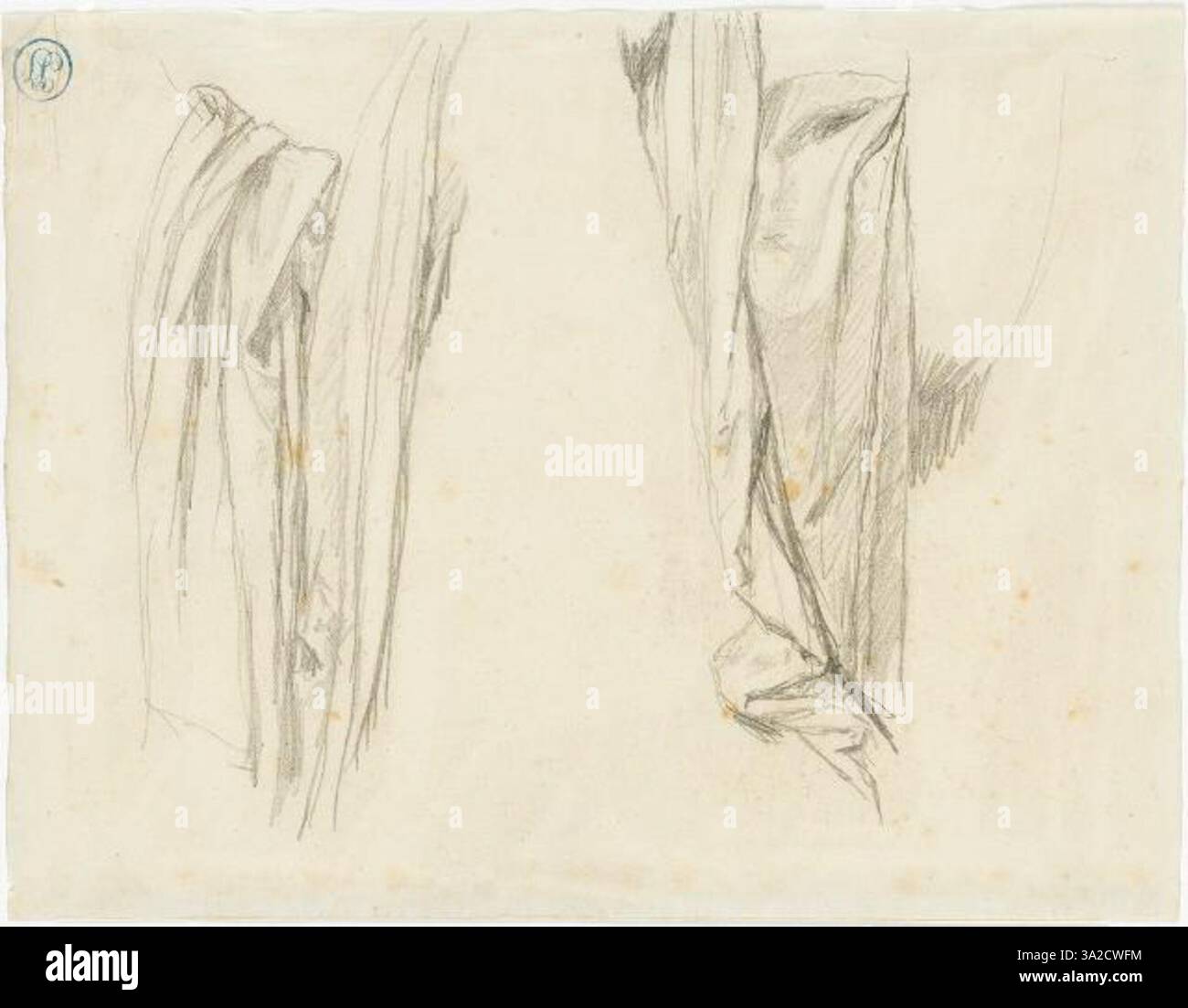 This work by Jean-Auguste-Dominique Ingres, titled *Zwei Draperie ...