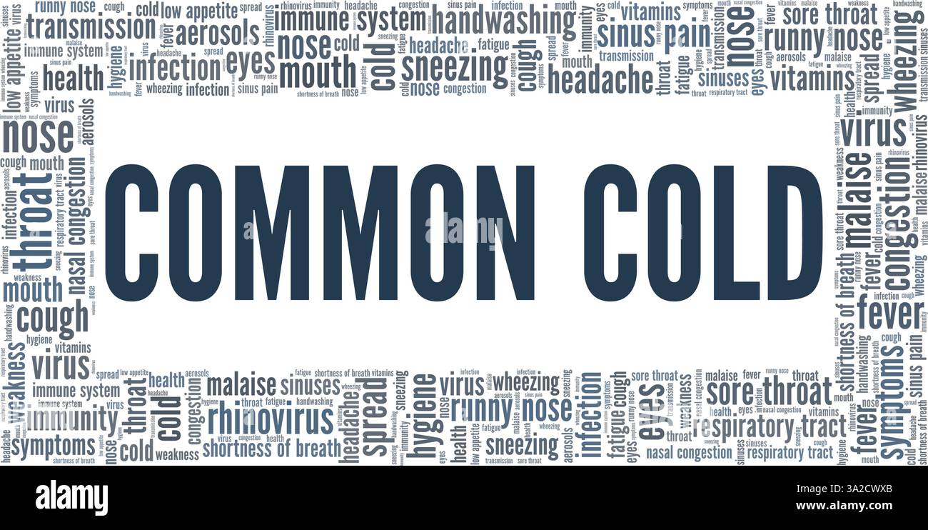 Common Cold vector illustration word cloud isolated on a white ...