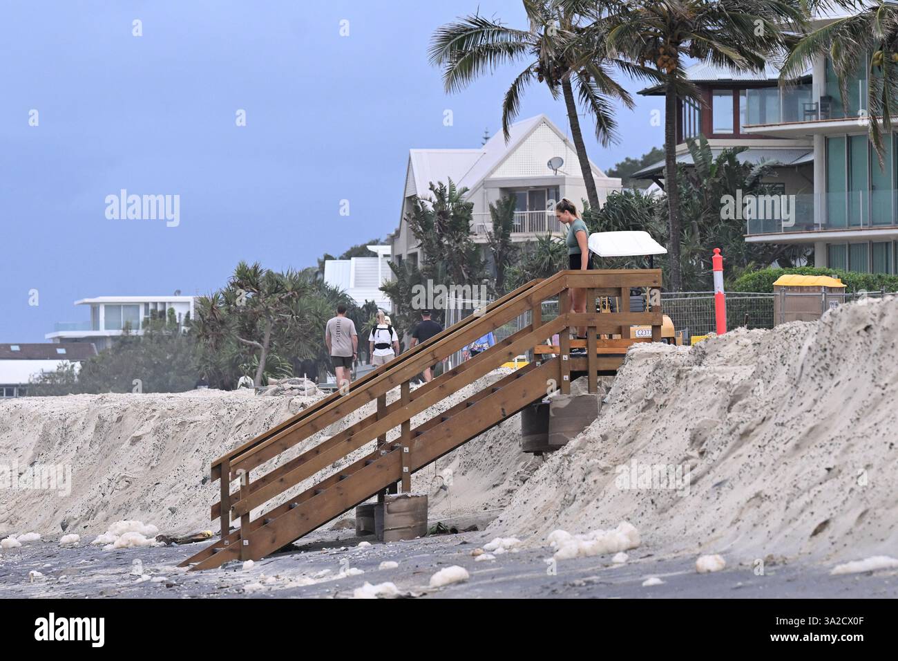 Gold Coast, Australia. 10th Mar, 2025. Beach erosion is seen at ...