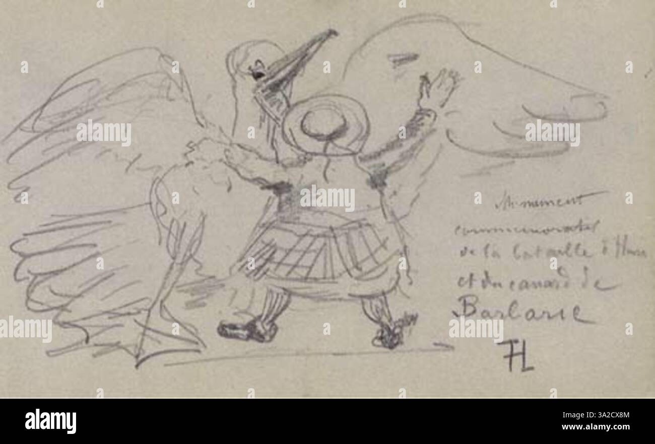 This artwork by Henri de Toulouse-Lautrec features a Barbary duck ...