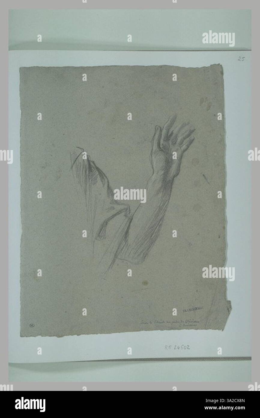 This study focuses on a left arm raised in a dynamic pose, emphasizing ...