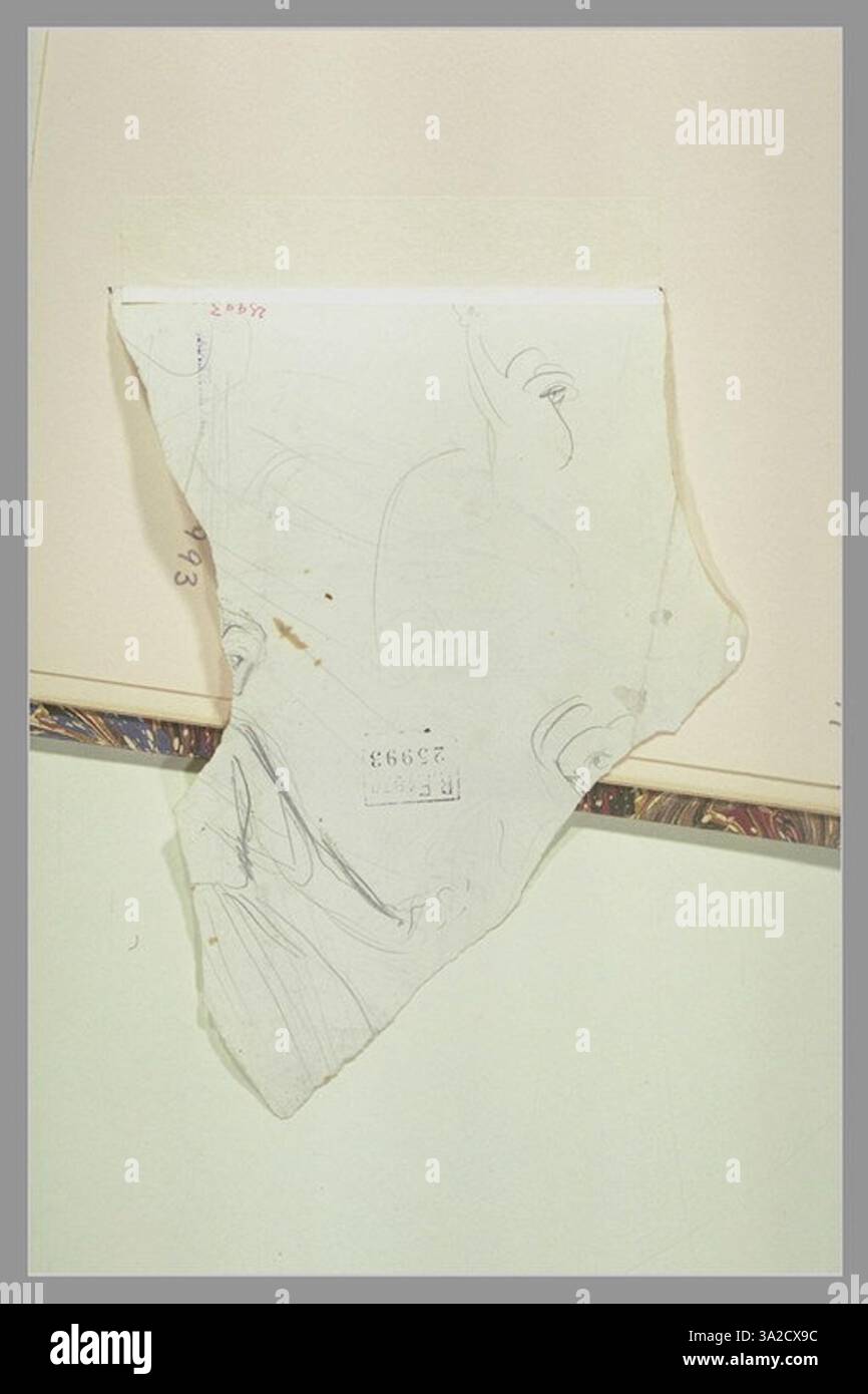 Several sketch fragments, showing different figures and compositions in ...