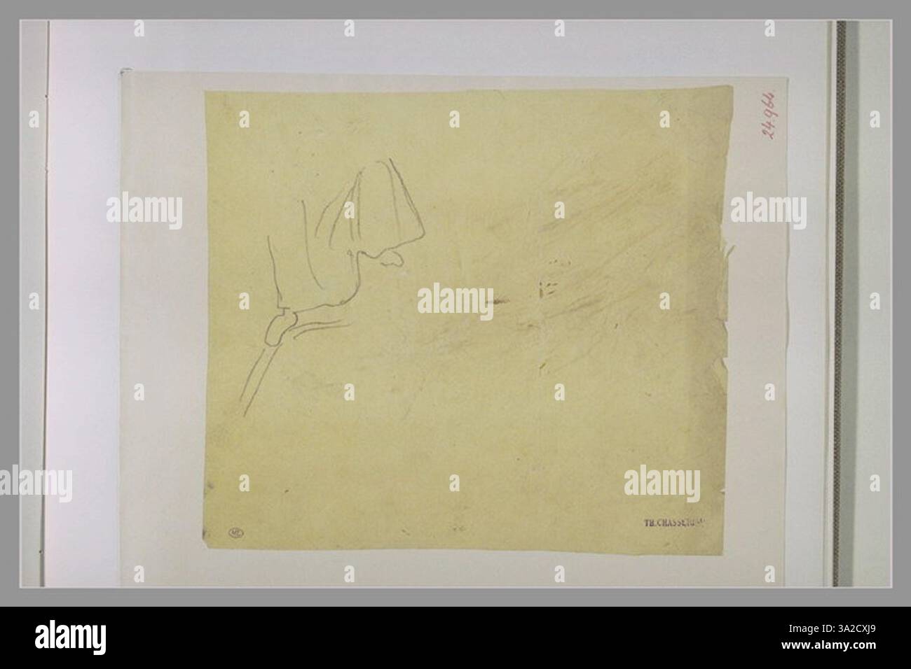 This is a general sketch by Chassériau, focusing on the form and ...