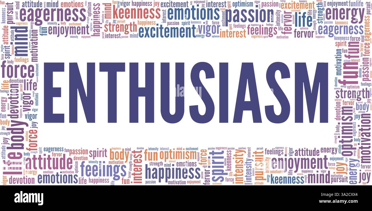 Enthusiasm vector illustration word cloud isolated on a white ...