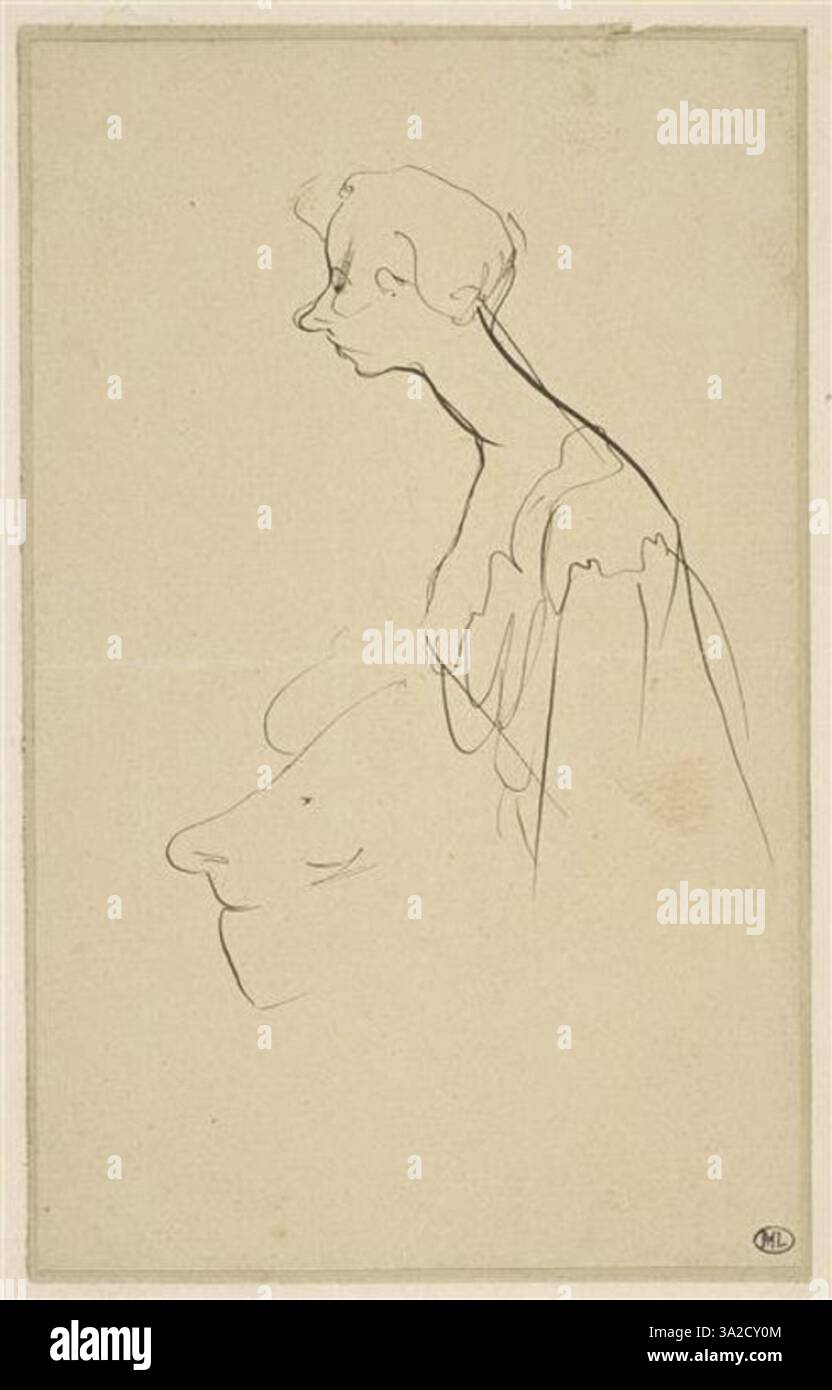 Toulouse-Lautrec’s portrait of Yvette Guilbert depicts her in bust view, focusing on her ...