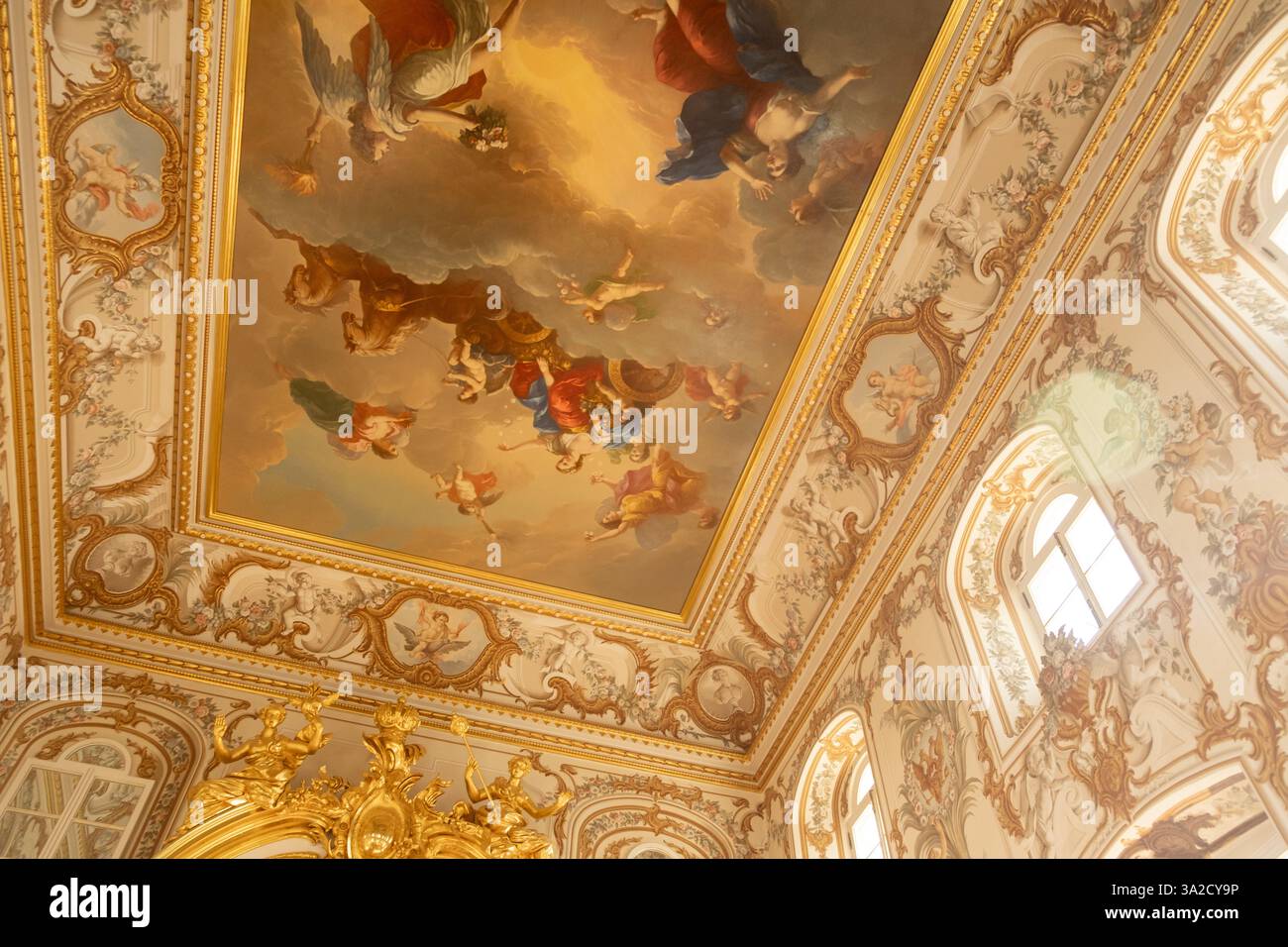 March 11, 2025, St. Petersburg, Russia. Magnificent ceiling fresco in ...