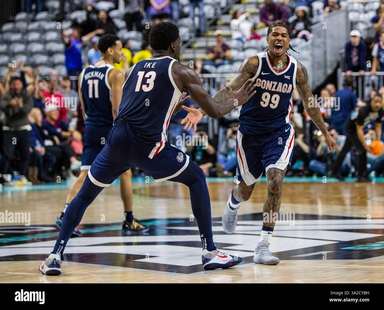 March 11 2025 Las Vegas, NV, U.S.A. Gonzaga guard Khalif Battle (99)and ...