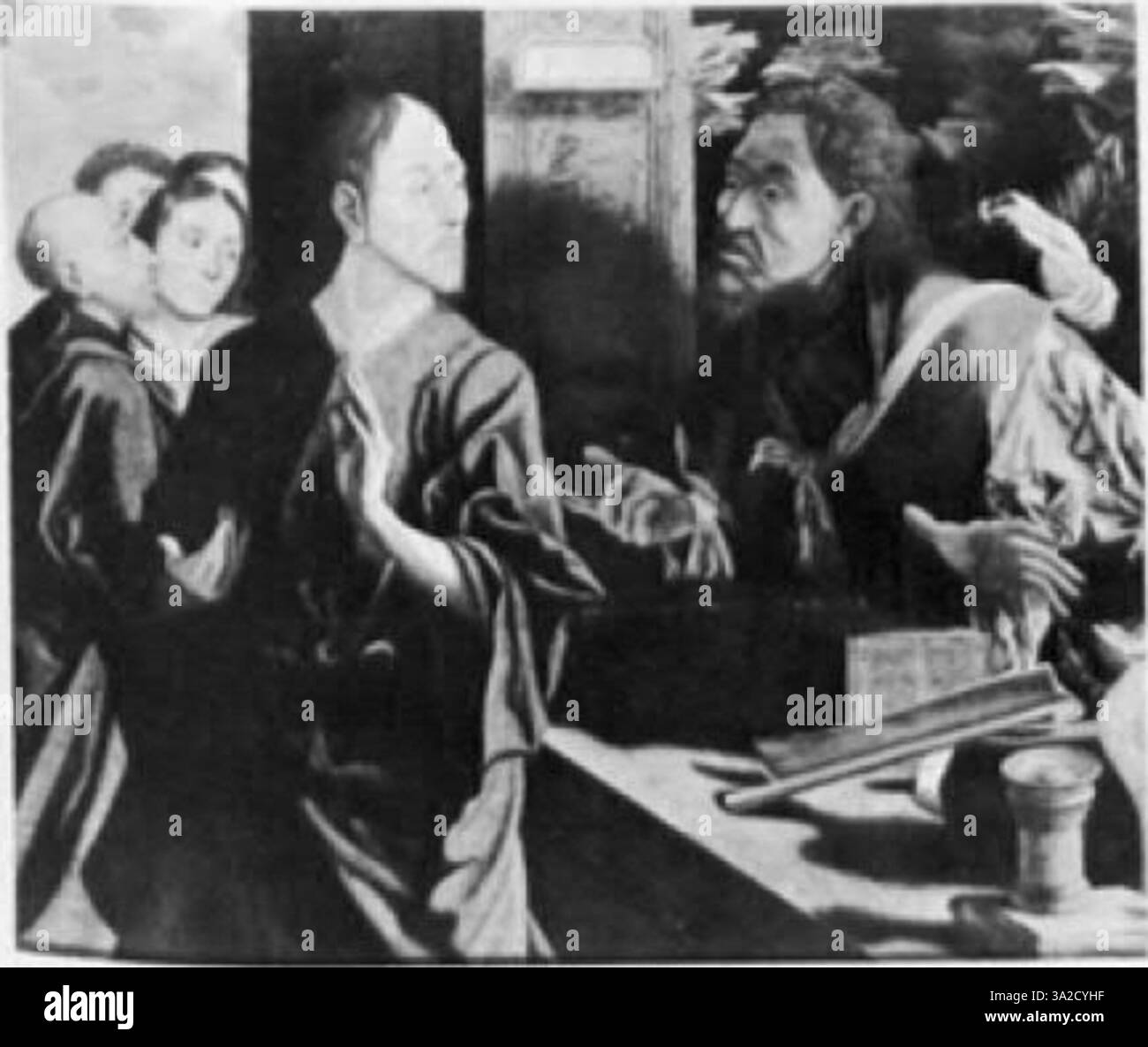 This painting by Jan van Scorel and Pieter Coeck van Aelst features a religious theme with ...