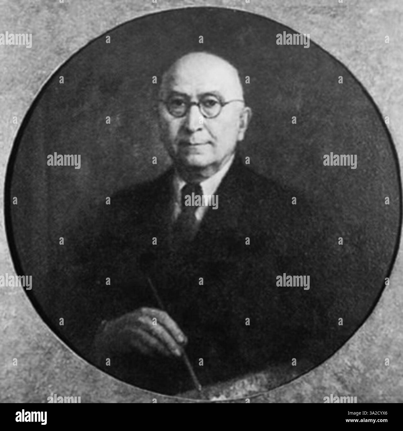 A self-portrait by Stefan Ivanov, created before 1951. The painting ...