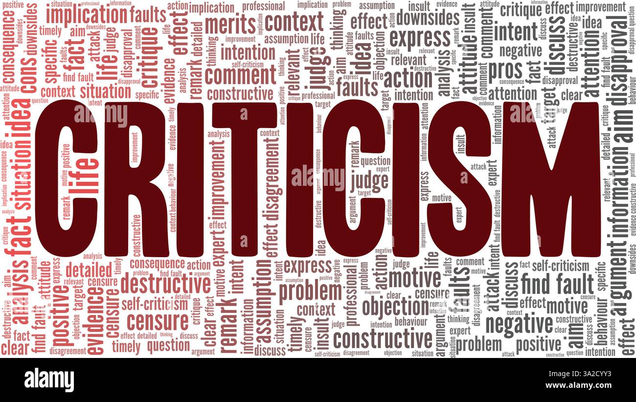 Criticism vector illustration word cloud isolated on a white background ...