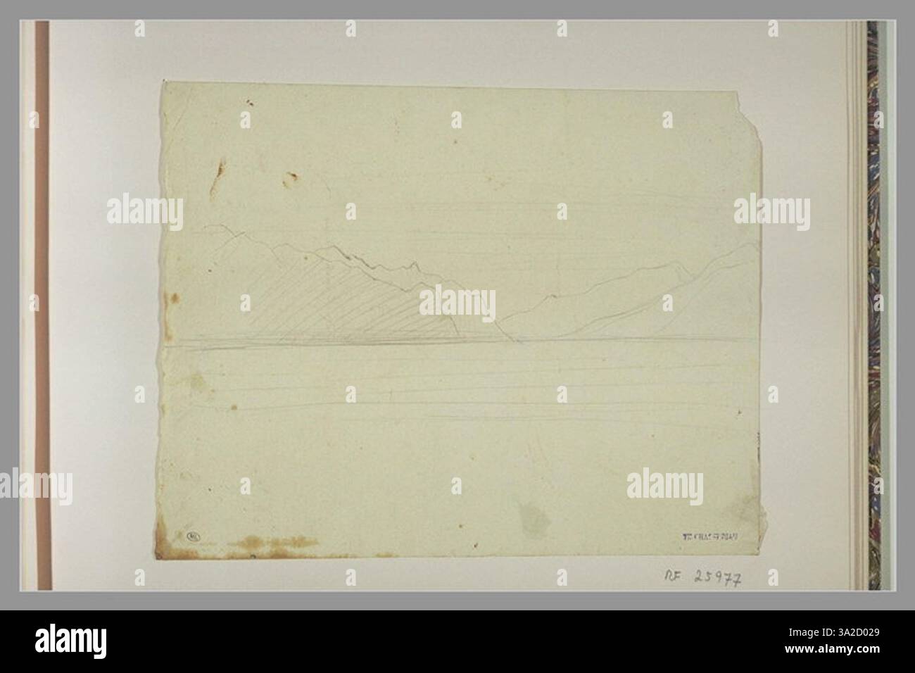 A recto landscape sketch by Chassériau, demonstrating his ability to ...