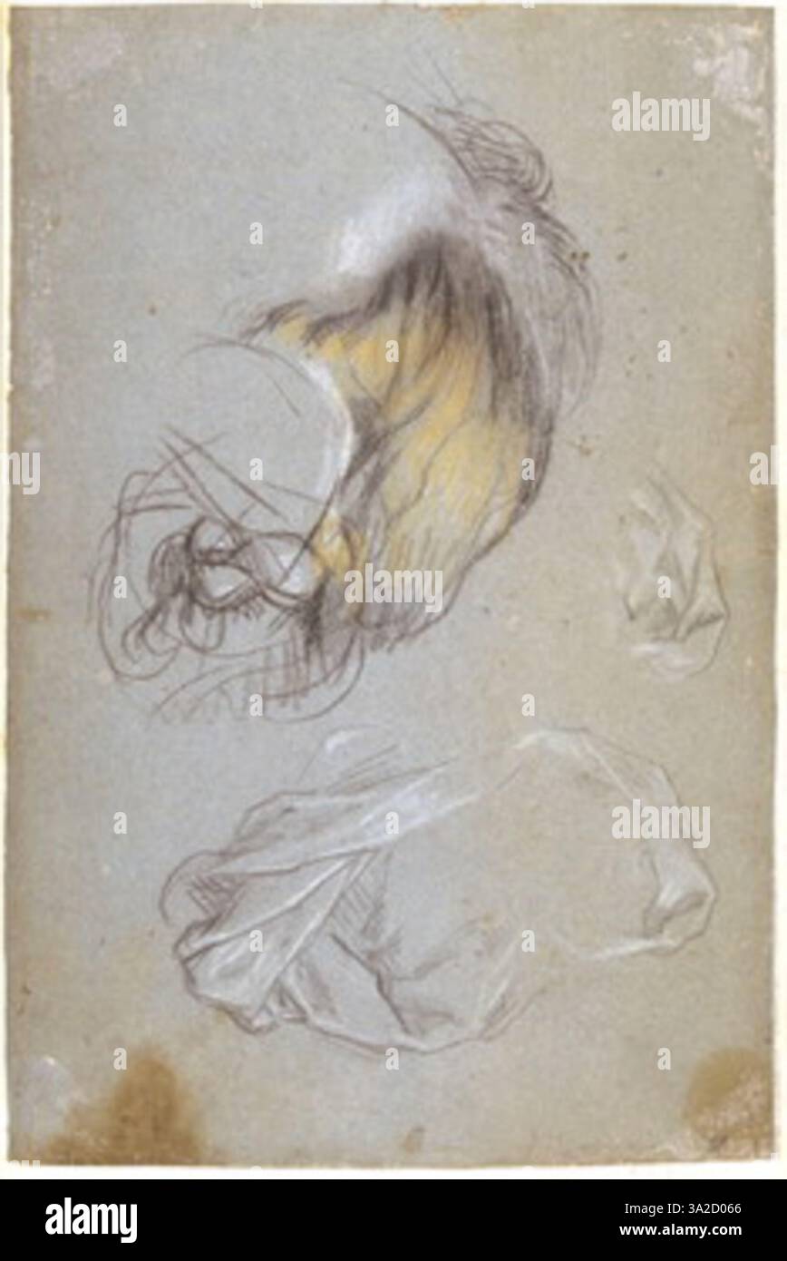 Study of a male figure with detailed studies of the hand and foot ...