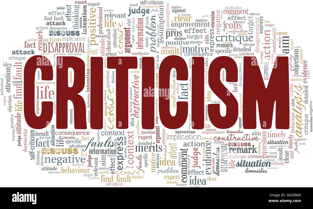 Criticism vector illustration word cloud isolated on a white background ...