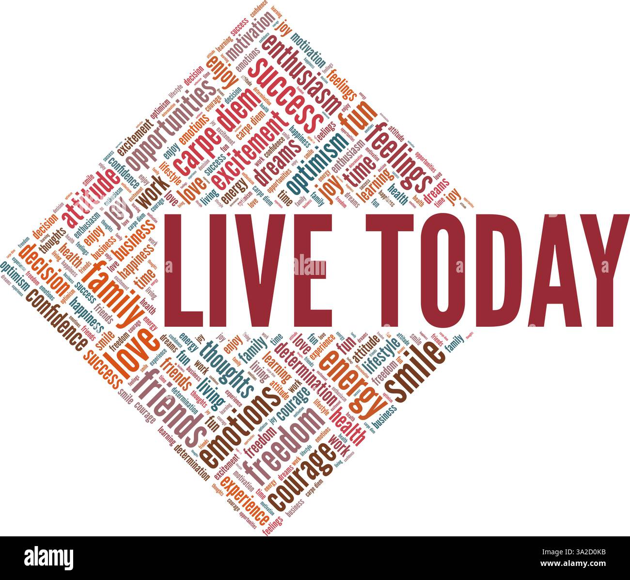 Live Today vector illustration word cloud isolated on a white ...