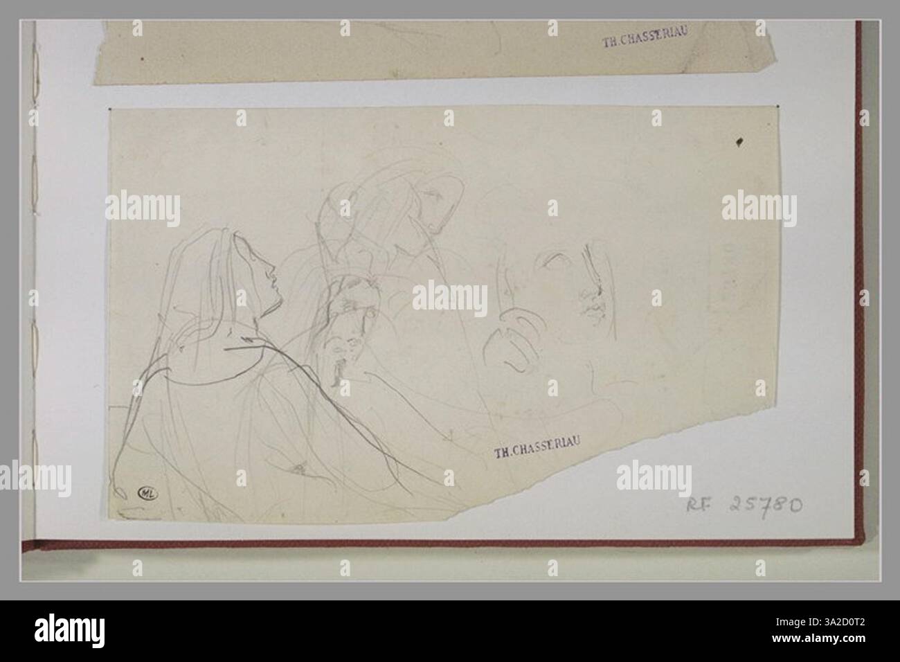 This piece by Chassériau features four heads and busts of women ...