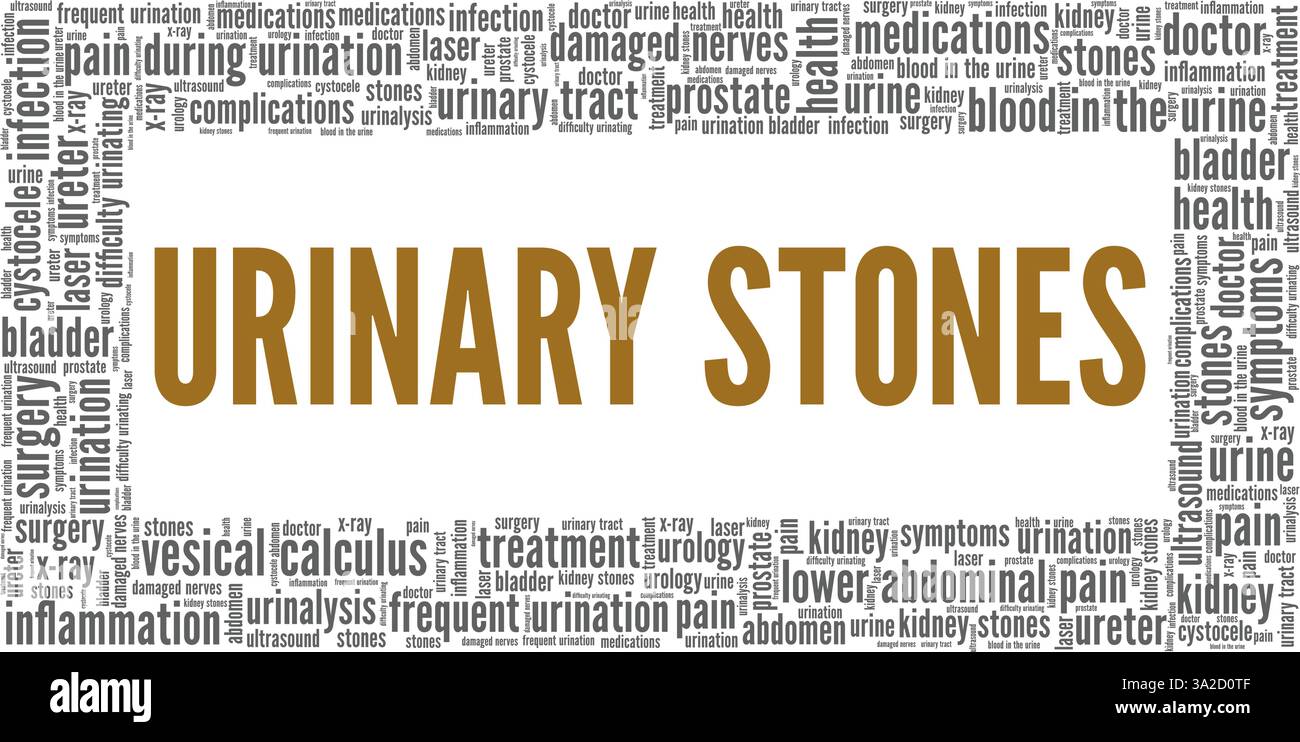 Urinary Stones vector illustration word cloud isolated on a white ...