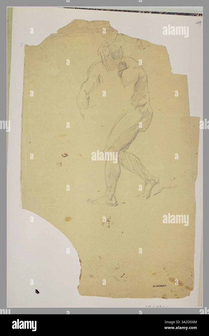 Chassériau’s study of a male figure, with a focus on the body’s ...