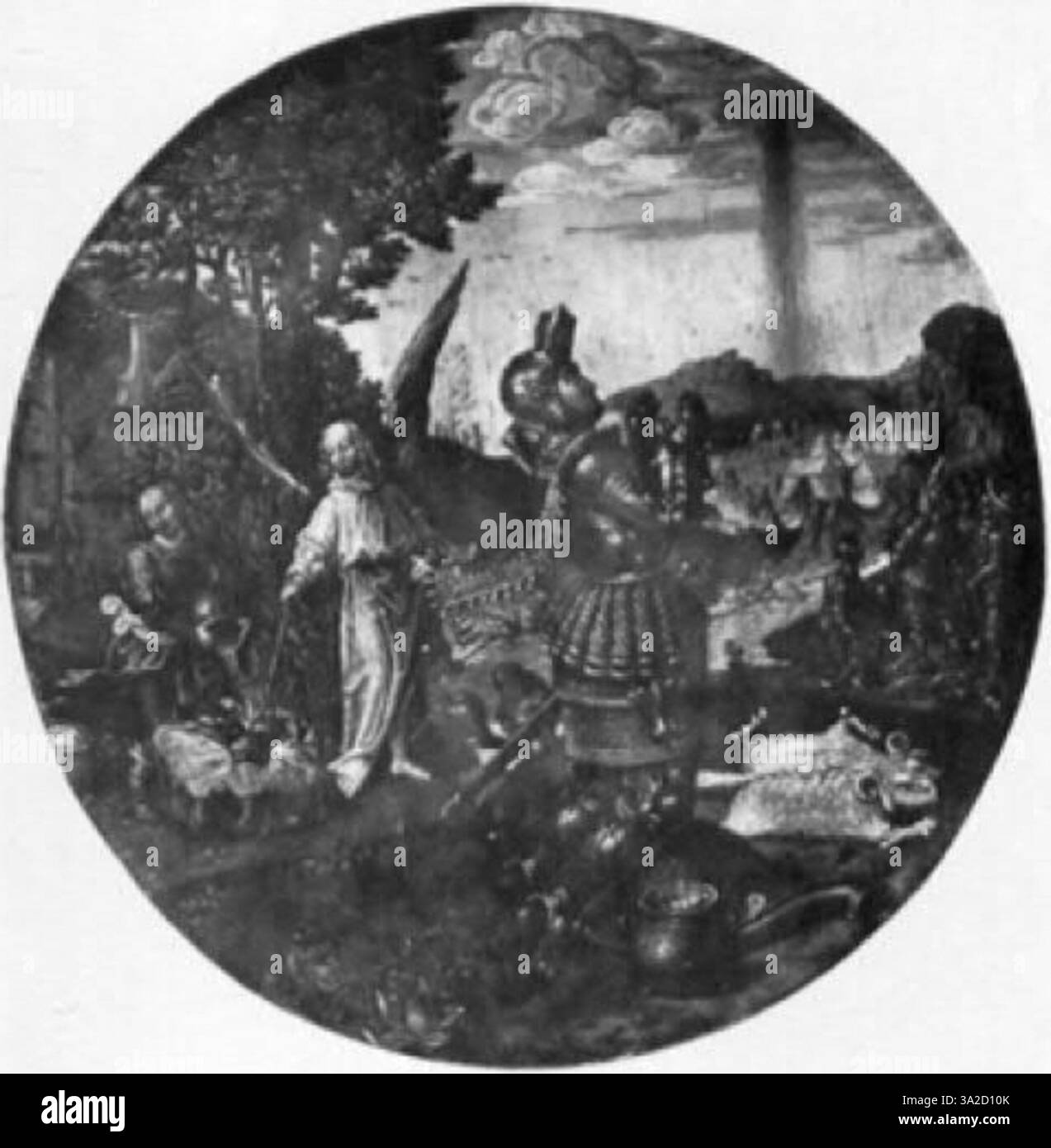 This painting by Lucas van Leyden features religious figures set in a ...
