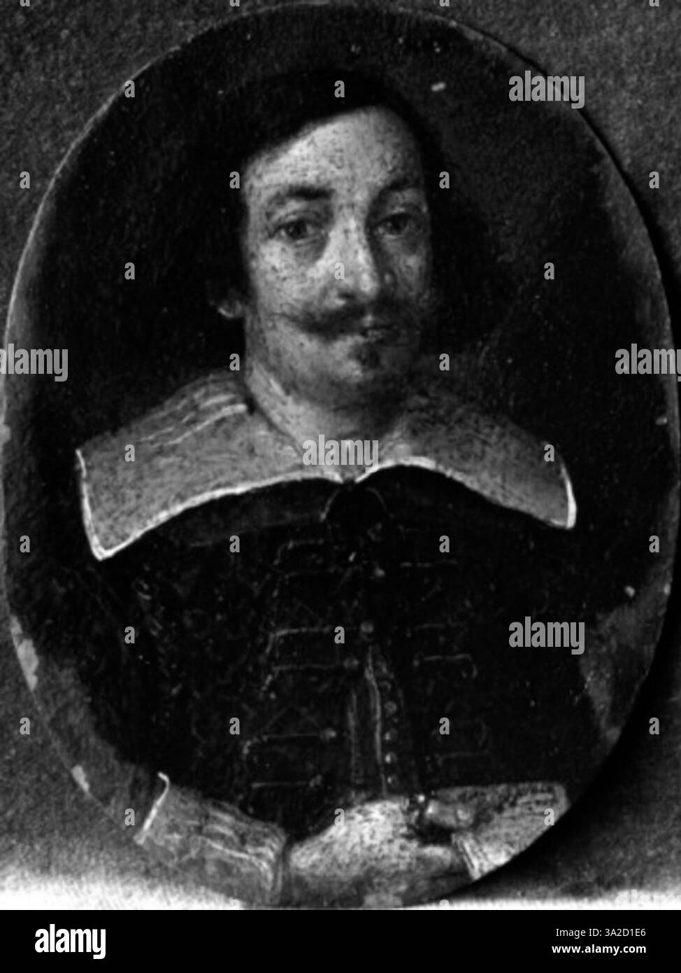 This portrait attributed to Guido Reni depicts an unknown man with a dignified, serious ...