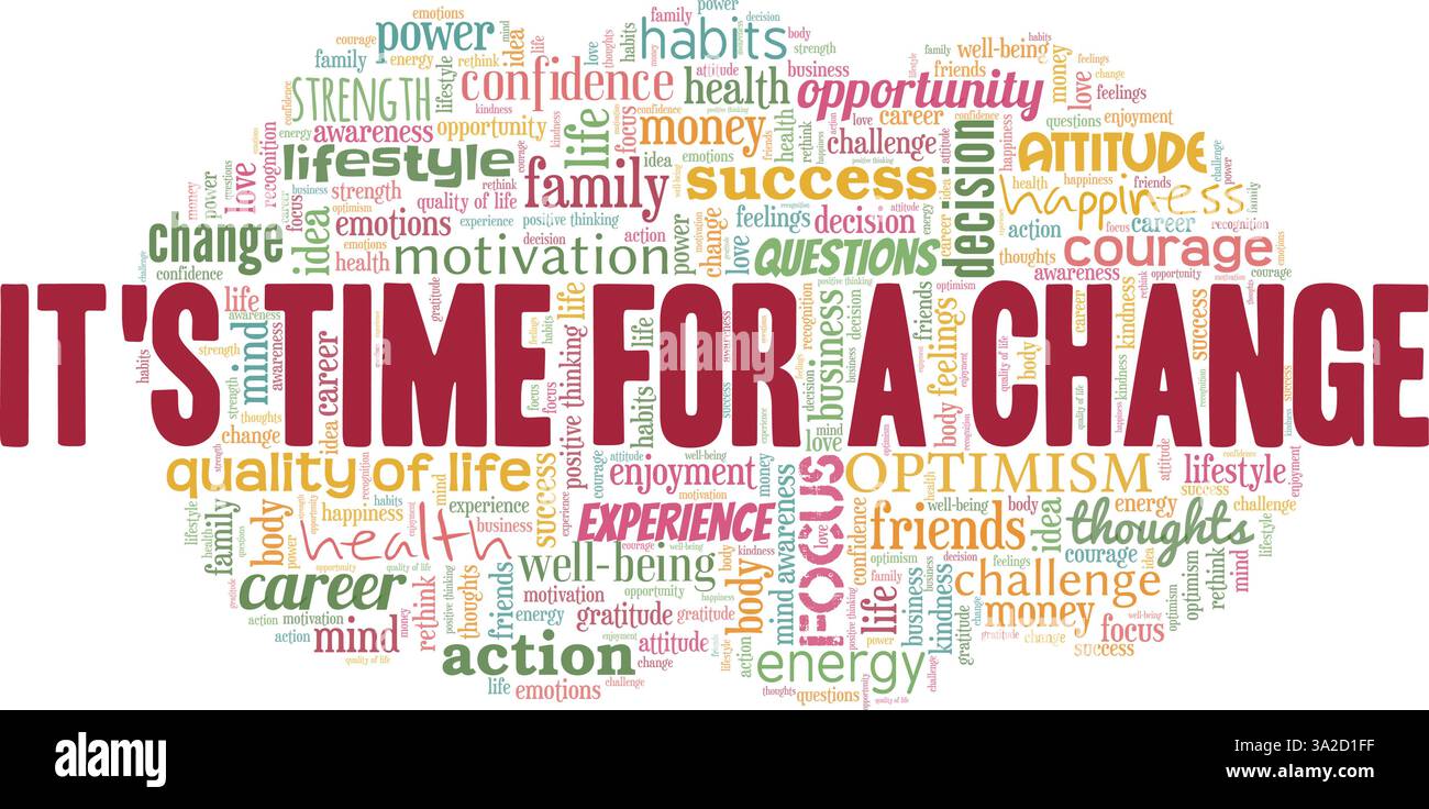 It's Time For a Change vector illustration word cloud isolated on a ...