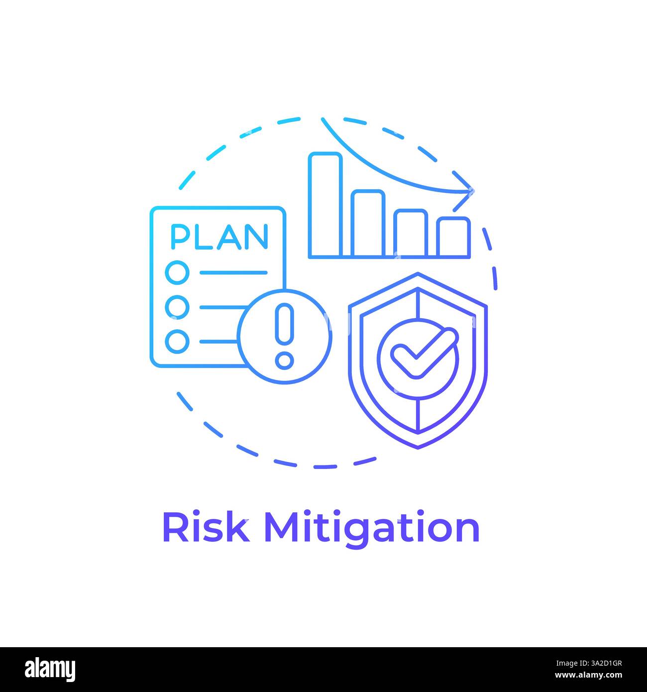Risk mitigation blue gradient concept icon Stock Vector Image & Art - Alamy