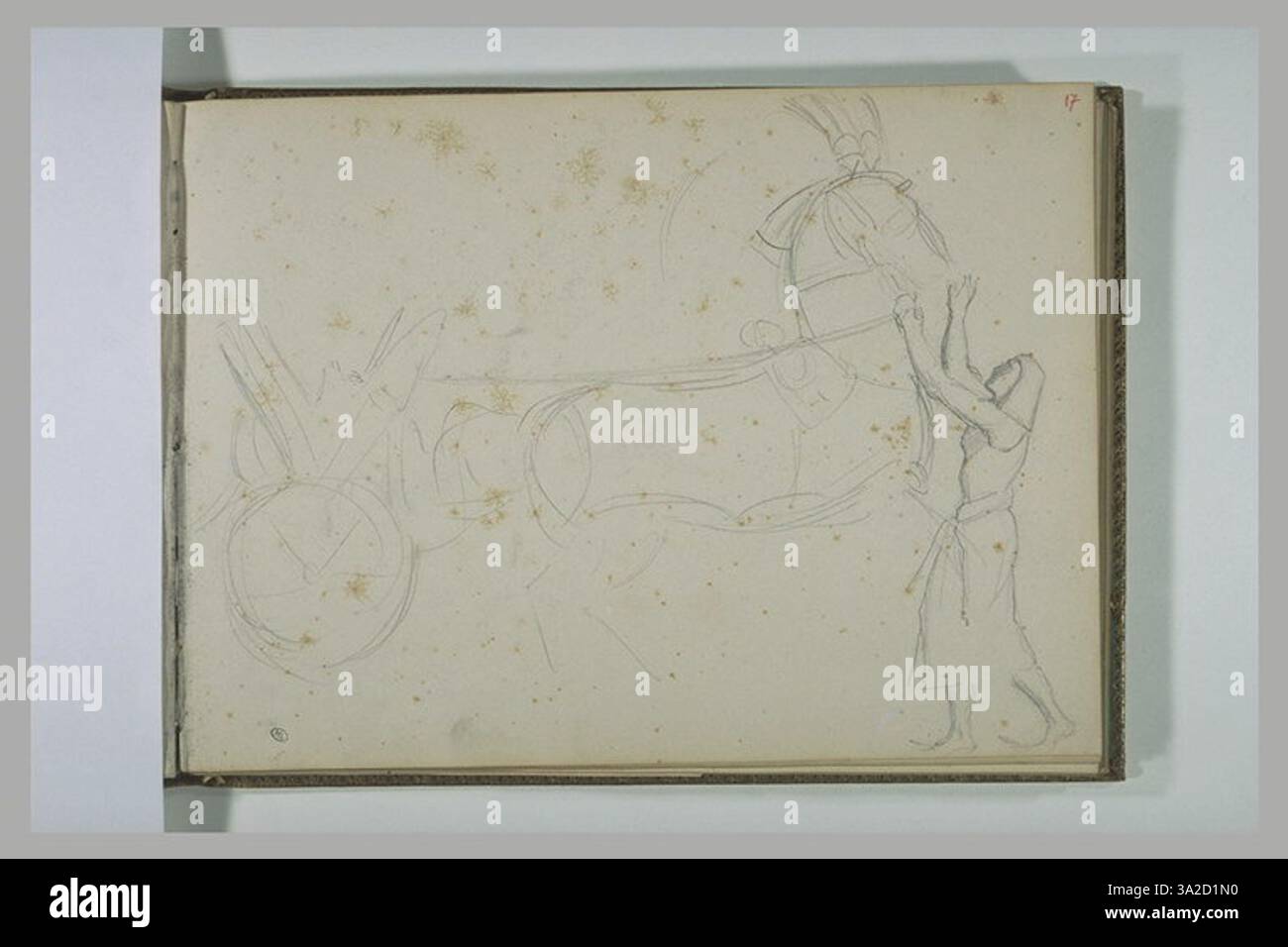 Chassériau’s drawing features a figure study in a graceful, poised pose ...