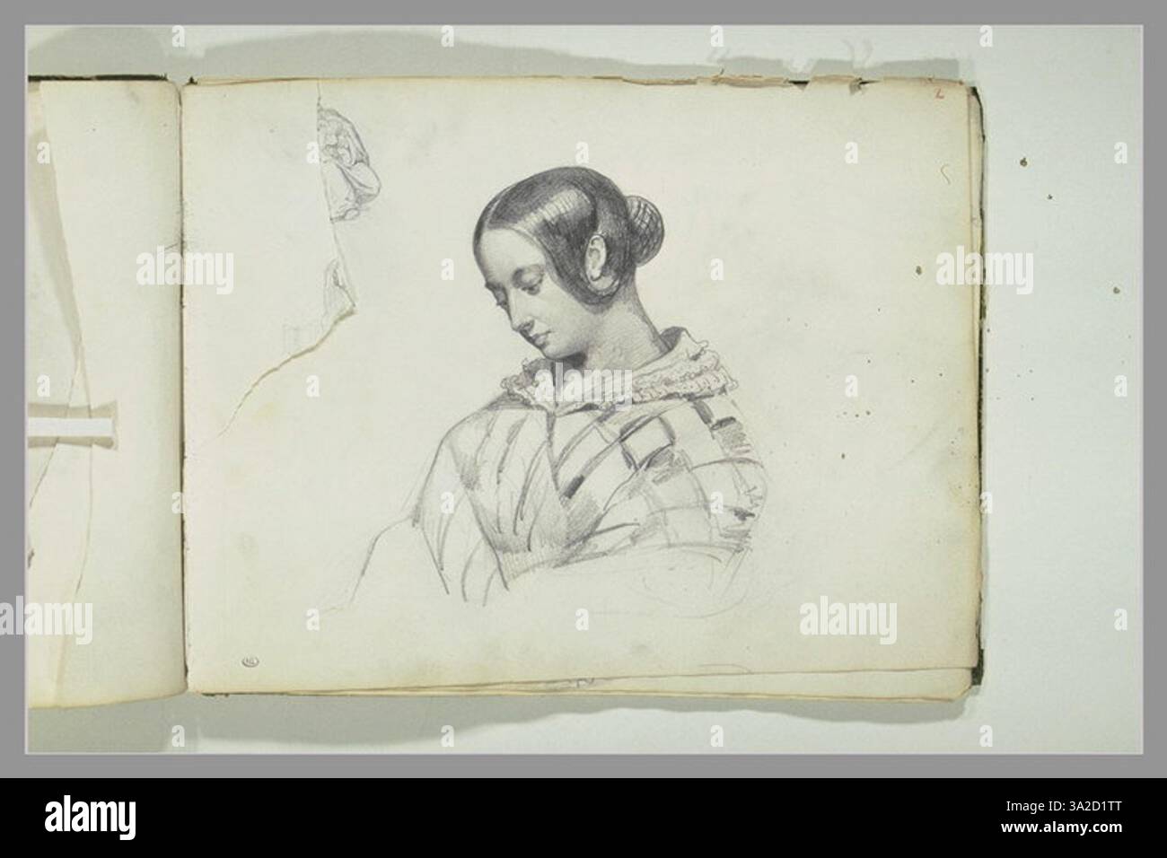 This study by Chassériau showcases a detailed figure with focus on ...