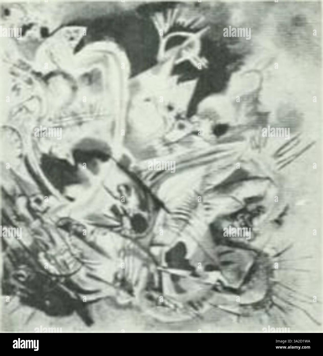 A dynamic composition by Wassily Kandinsky, featuring geometric shapes ...