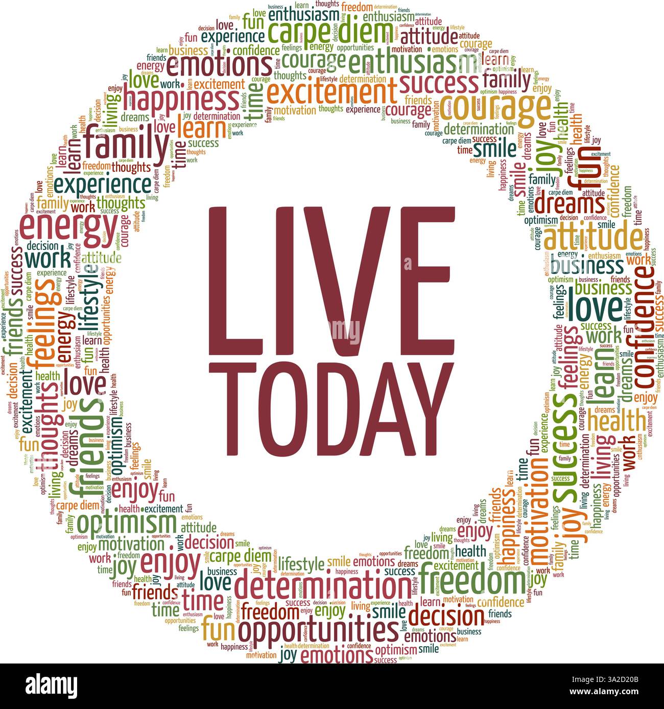 Live Today vector illustration word cloud isolated on a white ...