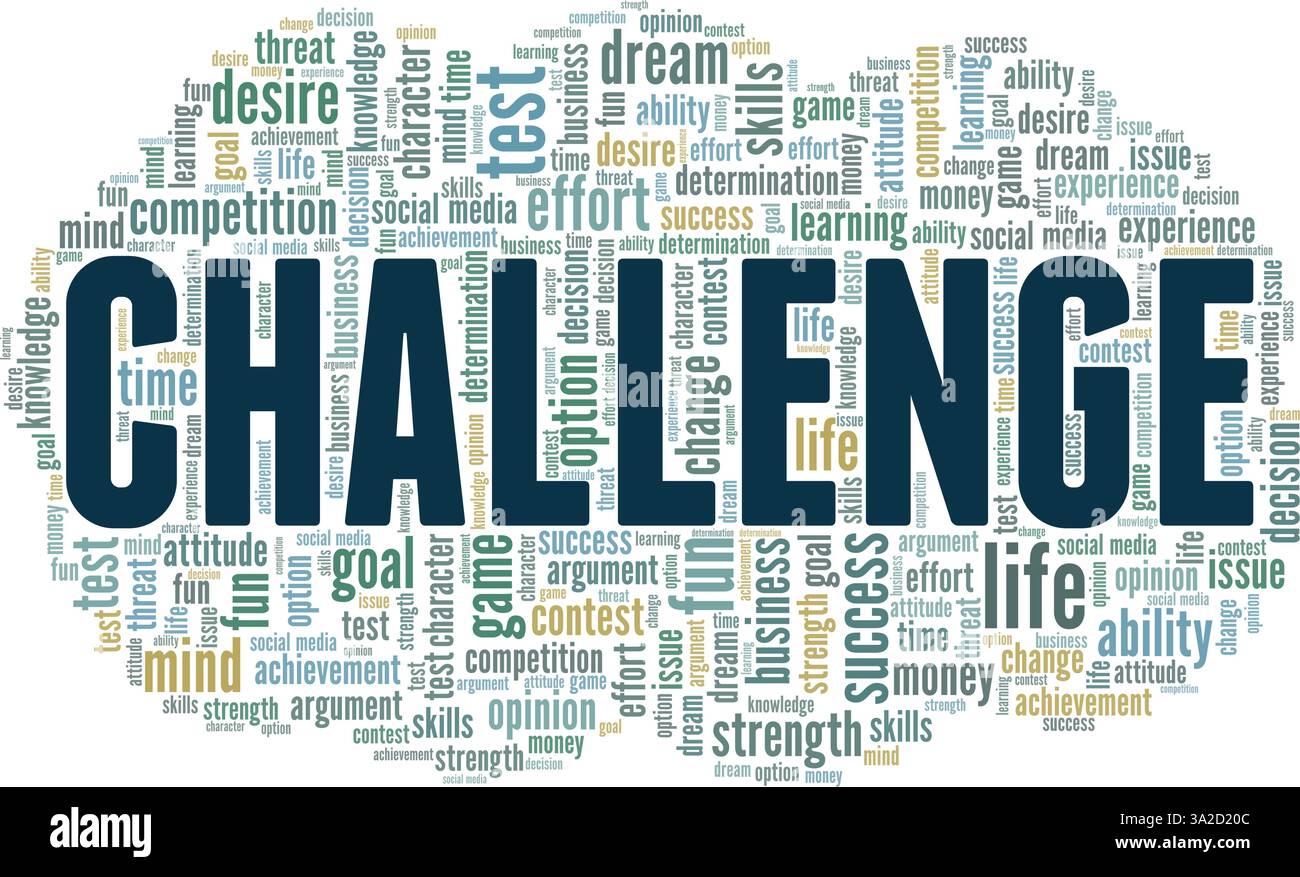 Challenge vector illustration word cloud isolated on a white background ...